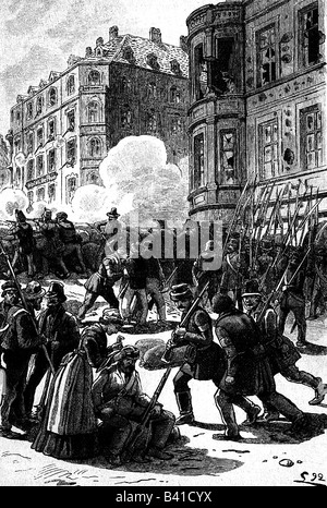 Revolution 1848 - 1849, Germany, Dresden May Uprising, 3.- 9.5.1849 ...