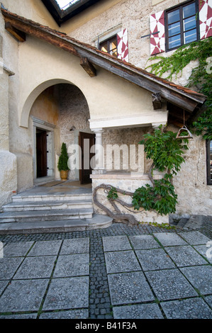 the interior view of the court of Bled Castle Stock Photo - Alamy