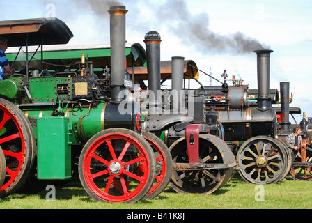steam traction engine coal smoke fire pressure static wheel fair ground ...