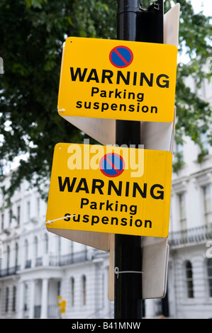 Parking Suspension Sign Stock Photo - Alamy