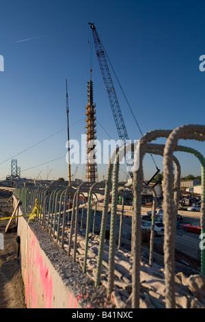 Rebar Reinforced Concrete Road Bridge Overpass Construction Site Stock ...