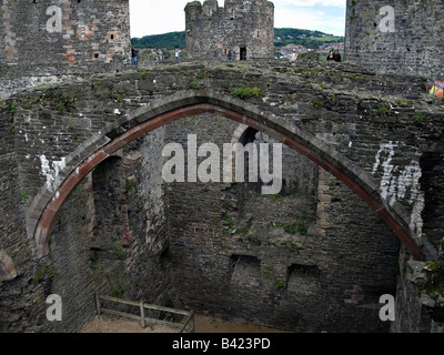 Interior of Conwy Castle. A world heritage site constructed in the 13th ...