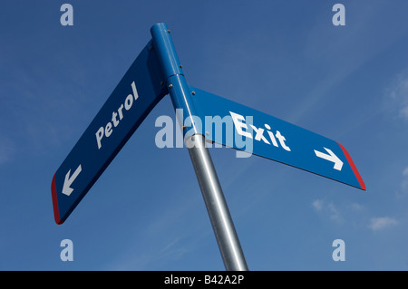 Supermarket petrol and exit sign Stock Photo - Alamy