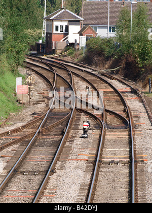 Rail line, box, track, signals Stock Photo - Alamy