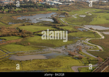 An aerial view of Doxey Marshes in flood at Stafford Stock Photo - Alamy