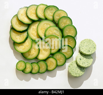 Spiral of courgette round slices Stock Photo - Alamy