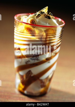 whipped cream with chestnut cream and figs Stock Photo - Alamy