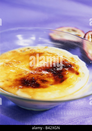 Passion fruit creme brulée Stock Photo - Alamy