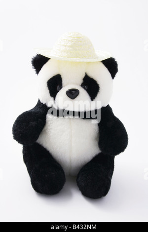 Toy Panda With Straw Hat Stock Photo - Alamy