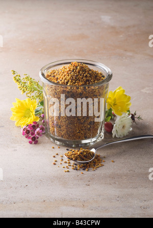 Jar of flower pollen Stock Photo - Alamy