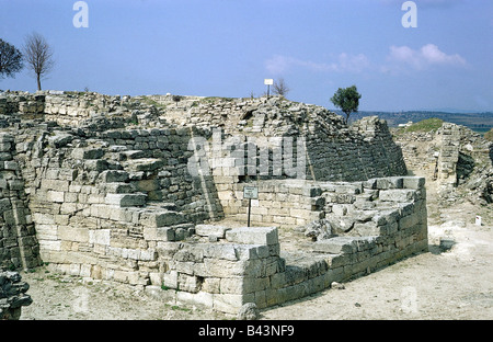 geography / travel, Turkey, Troy (Hisarlik), excavations, view ...