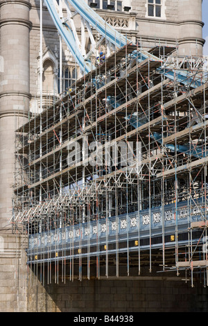 tower bridge refurbishment painting works city of london england uk gb ...