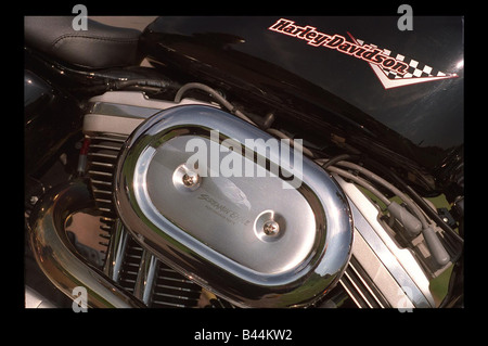 Harley Davidson motorbike June 1998 exhaust Stock Photo - Alamy