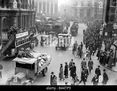 General Strike Scene May 1926 Cyclist at the Bank during the General ...