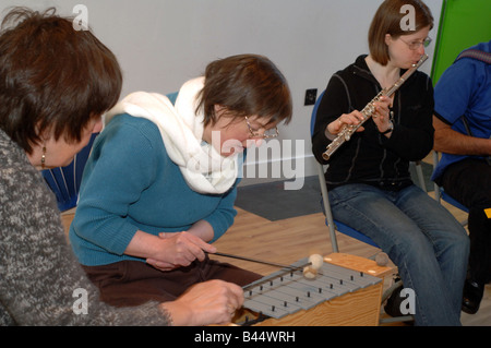 Music Therapy Group for people with Learning Disabilities Stock Photo ...