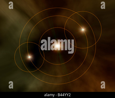 Trinary Star System, A SciFi Fantasy Concept Image Stock Photo - Alamy