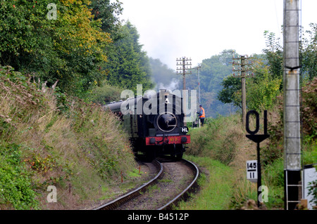 Saddle tank steam engine at Hampton Loade station on the Severn Valley ...