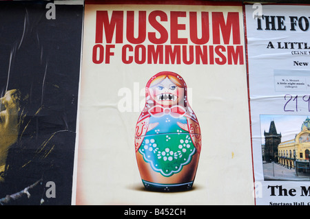 A poster advertising the Museum of Communism with the image of an angry ...