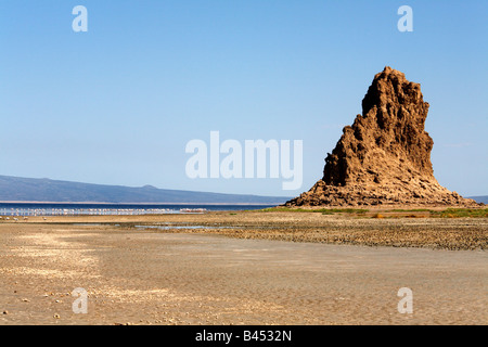 Lac Abbe (Lake Abhe Bad) with its chimneys, Republic of Djibouti Stock ...