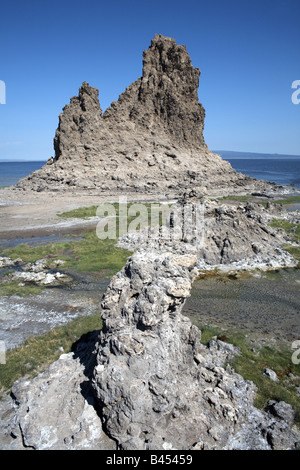 Lac Abbe (Lake Abhe Bad) with its chimneys, Republic of Djibouti Stock ...