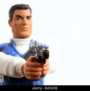 Black Plastic Toy Gun Cut Out on White Stock Photo - Alamy