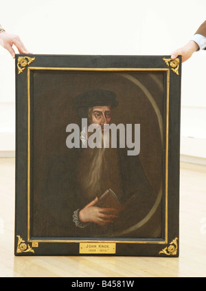 painting of John Knox a key figure from Scotlands history Stock Photo ...
