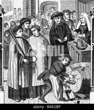 alcohol, beer, middle ages, right of the Bishop of Tournai on beer ...
