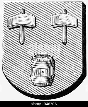 craft / handcraft, Middle Ages, guilds, seal of guild, shoemakers ...