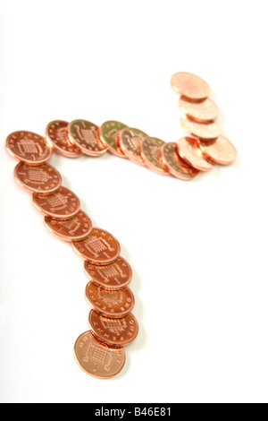 Stack of British one penny 1p coins Stock Photo - Alamy