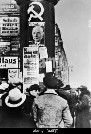 Weimar Republic. Election campaign of the Communist Party in Berlin at ...