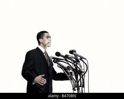 Politician giving speech Stock Photo - Alamy