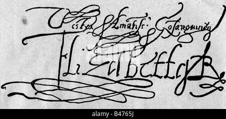 QUEEN ELIZABETH I signature Stock Photo - Alamy