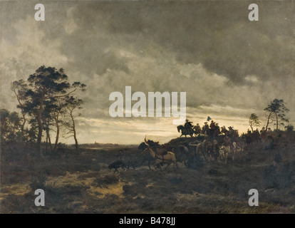 A Scene from the Thirty Years' War, oil on canvas, 20th century ...