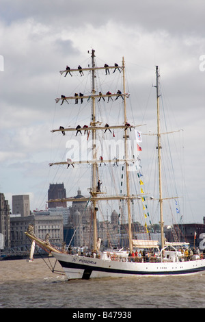 The Polish ship the Pogoria sailing ship at the Tall Ships race parade ...