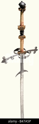 A two-handed sword, German, circa 1580 A heavy, cutting blade ...