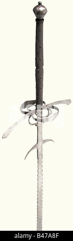 A two-handed flamberge, German, circa 1580 A double-edged blade with ...