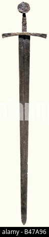 A Central European knightly sword,circa 1300 A broad double-edged blade ...
