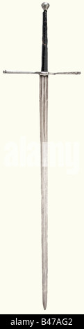 A two-handed sword, Italian, circa 1560 A straight, double-edged blade ...