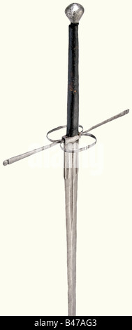 A two-handed sword, Italian, circa 1560 A straight, double-edged blade ...