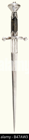 A left-hand dagger, decorated in silver, Saxony, circa 1570 Blade with ...