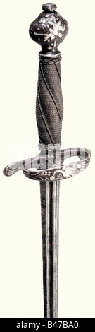 A left-hand dagger, South German, circa 1650 Heavy, thrusting blade ...