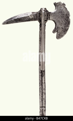 A German battle axe, 1st half of the 16th century. Curved edge, the ...