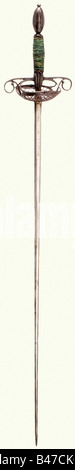 An English cup-hilted rapier, circa 1630. Double edged-blade of ...