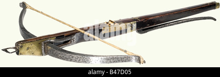 A crossbow, Spain, 16th century Heavy iron prod, with several smith ...