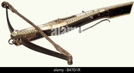 A German hunting crossbow with bone inlays and engraving, circa 1600 ...