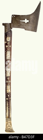 A Saxony's miner's axe, 2nd half of the 17th century. Perforated iron ...