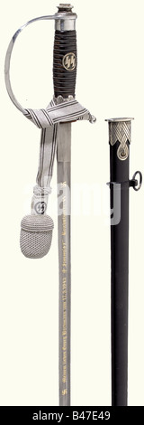 A sword for an SS officer., Blade with the gilded etching of the motto ...