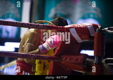 A Thai boxer praying Thai Boxing Lumpinee Stadium Bangkok Thailand ...