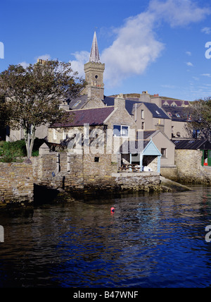 dh Scotland harbor town STROMNESS HARBOUR ORKNEY Diving boat quayside ...