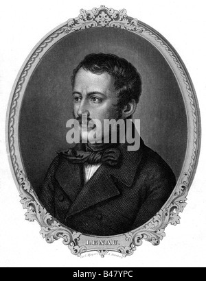 portrait of Nikolaus Lenau or Nikolaus Franz Niembsch, Edler von ...
